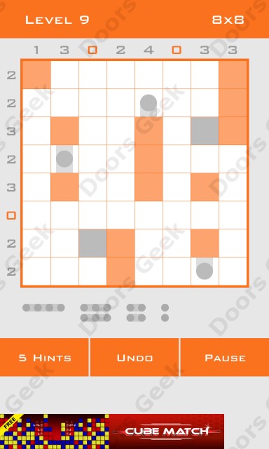 Logic Dots [8x8] Level 9 Solution ~ Doors Geek